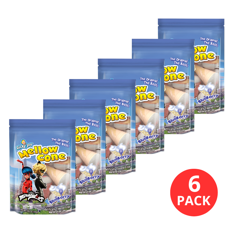 Ricky Joy® Mellow Cone™ Blueberry Jelly Filled Marshmallow Cones, 3.53 ...