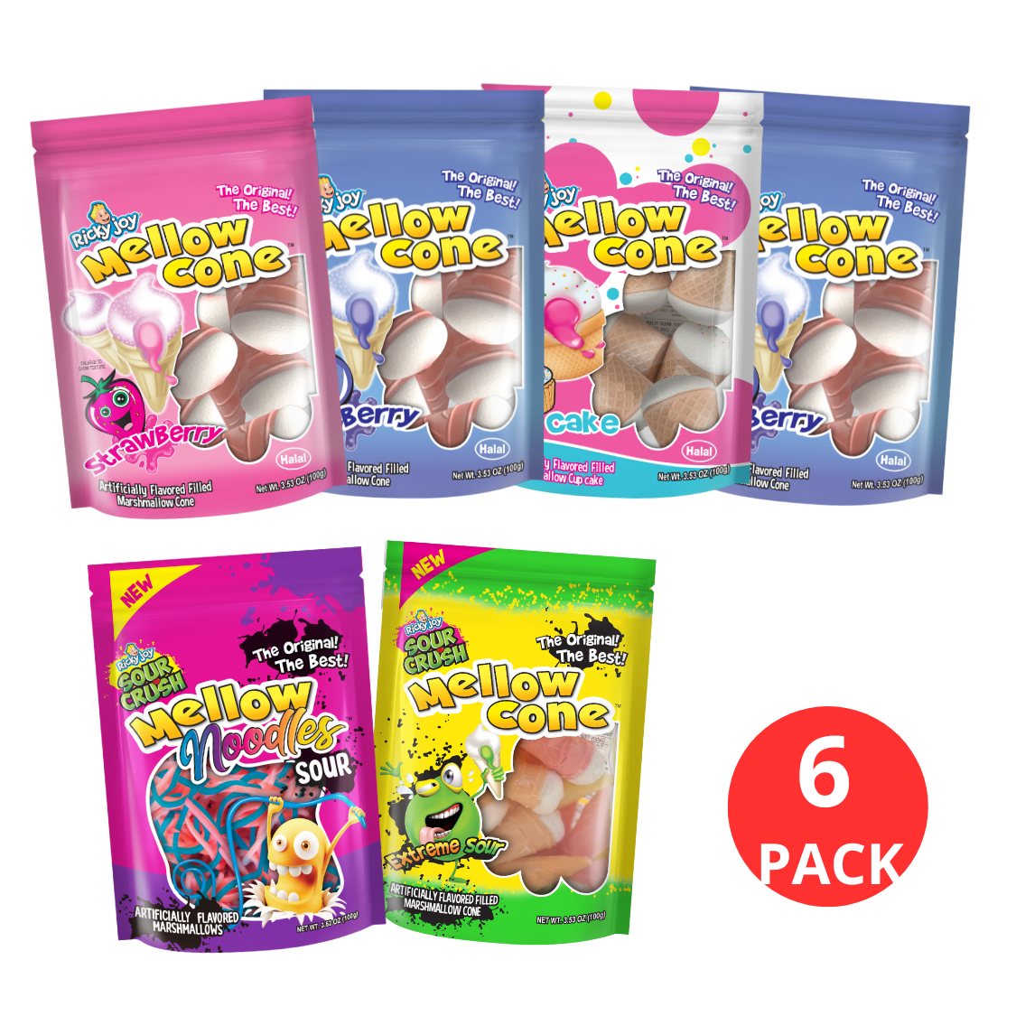 Ricky Joy® Mellow Cone™ Assorted Flavors (Pack of 6) – Ricky Joy Shop