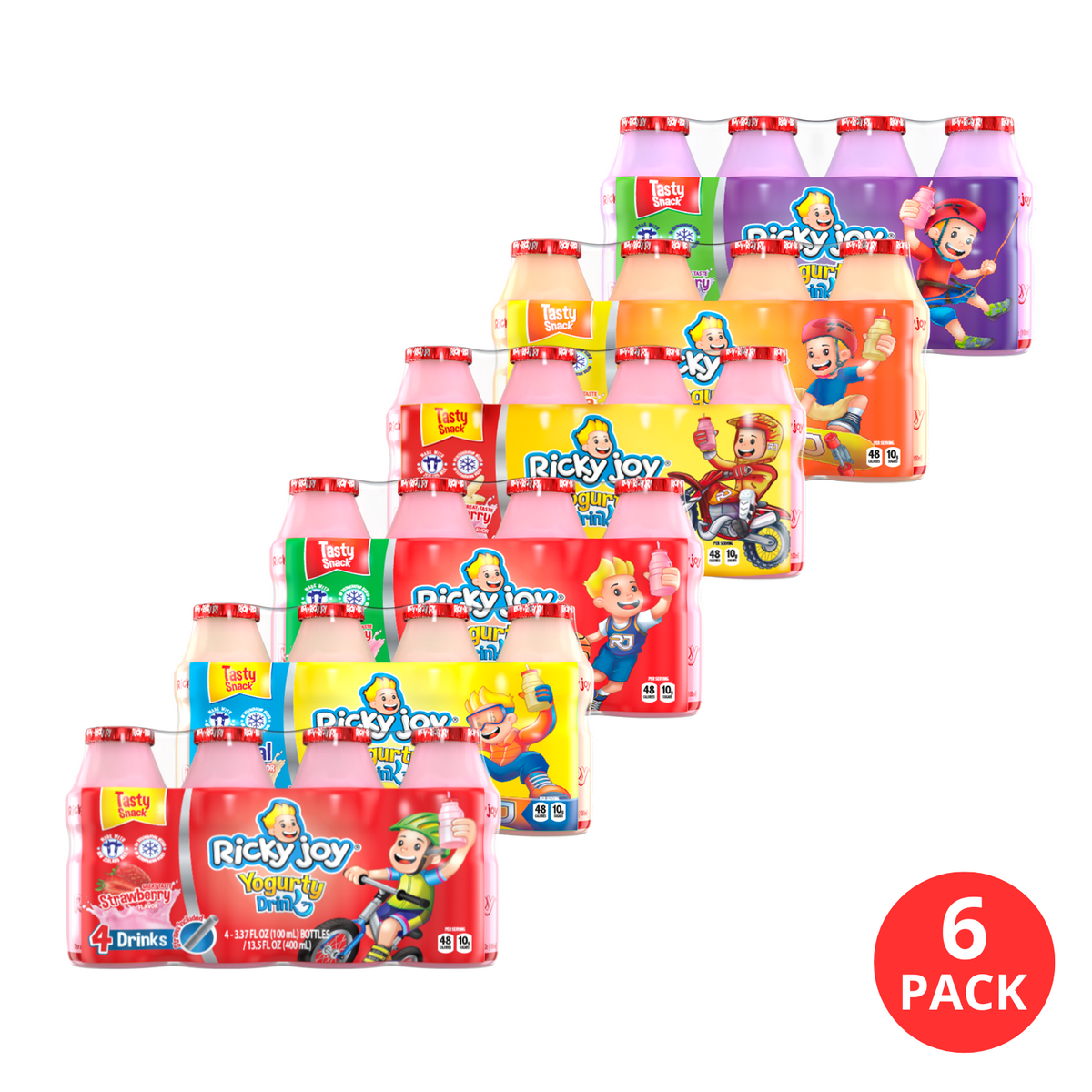 Ricky Joy® Yogurty Drink Assorted Flavors - Pack of 6 four-packs (24 B ...