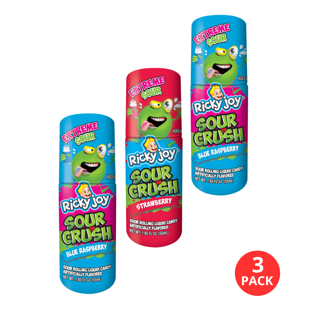 Ricky Joy® Sour Crush™ Rolling liquid candy Assorted flavors (Pack of ...