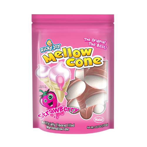 Ricky Joy® Mellow Cone™ Strawberry Jelly Filled Marshmallow Cones ...
