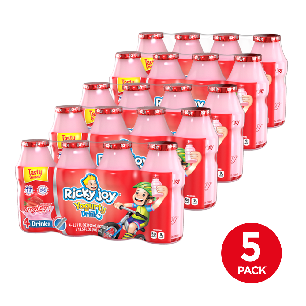Ricky Joy® Yogurty Drink Strawberry Flavor, 3.37 fl oz., 4 ct (Pack of ...